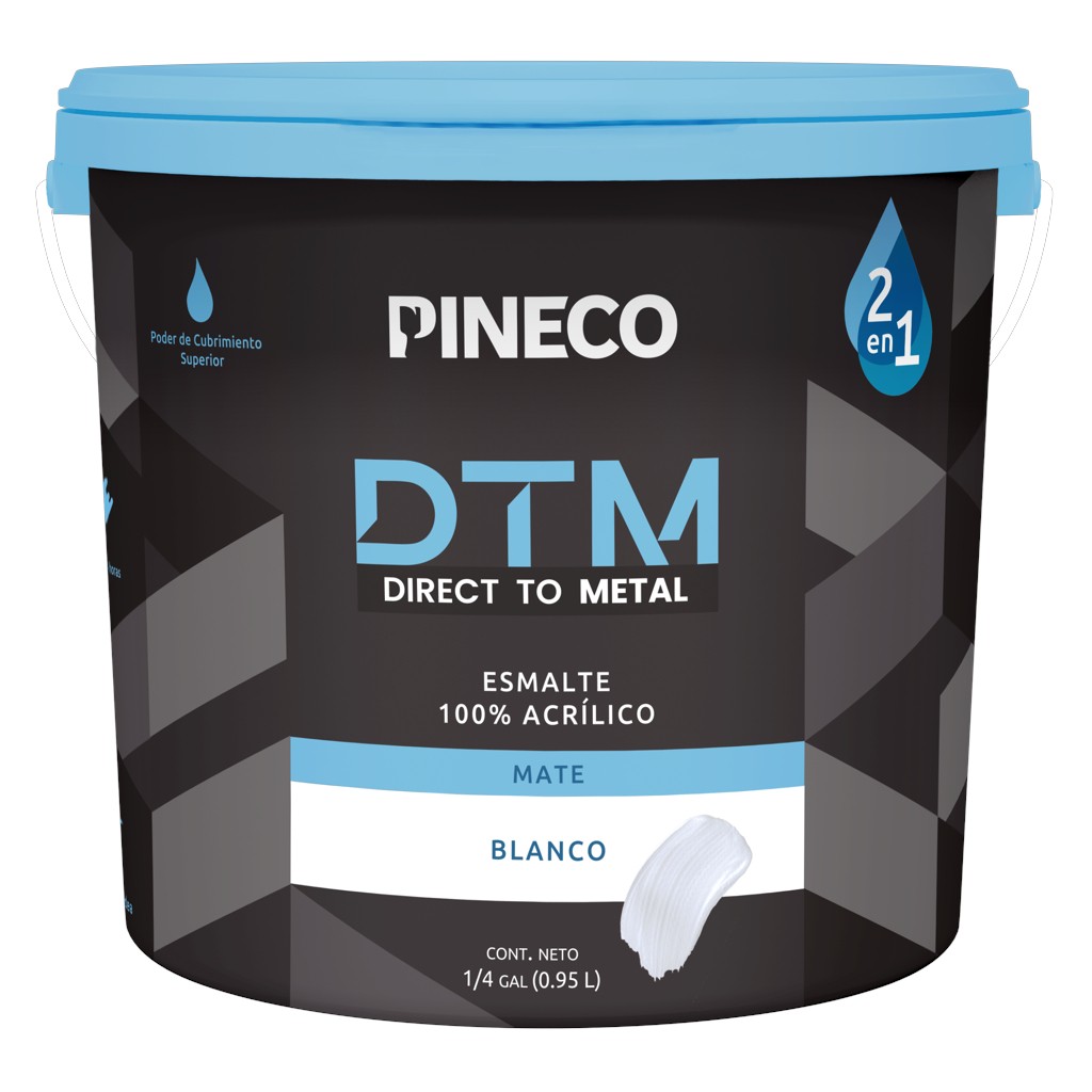 Pintura Esmalte Acrílico DTM Pineco 1/4 Gal